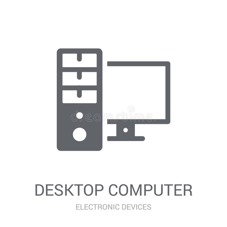 Desktop Computer Icon. Trendy Desktop Computer Logo Concept on W Stock ...