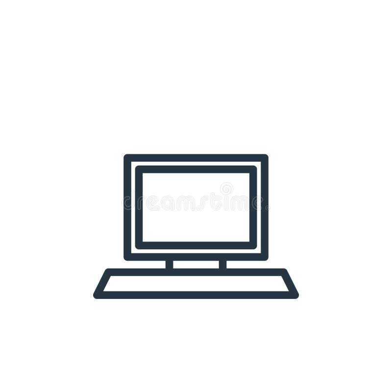 Desktop Computer Icon Vector from Computer Hardware Concept. Thin Line ...
