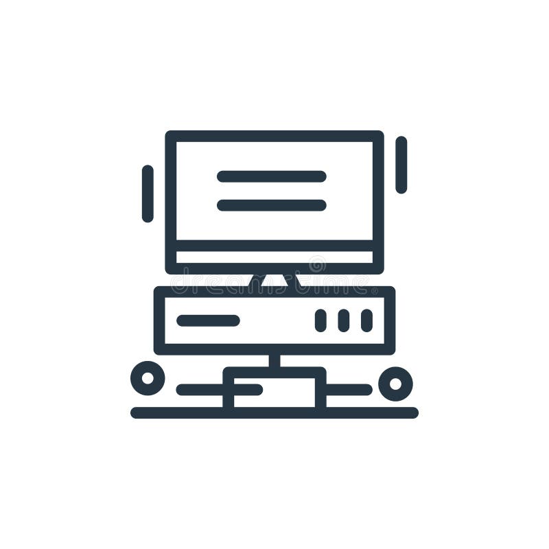 Desktop Computer Icon Vector from Hardware Network Concept. Thin Line ...