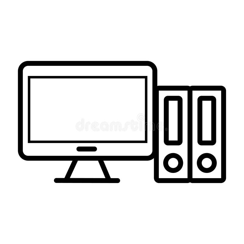 Desktop Computer Icon Vector Illustration Stock Illustration ...