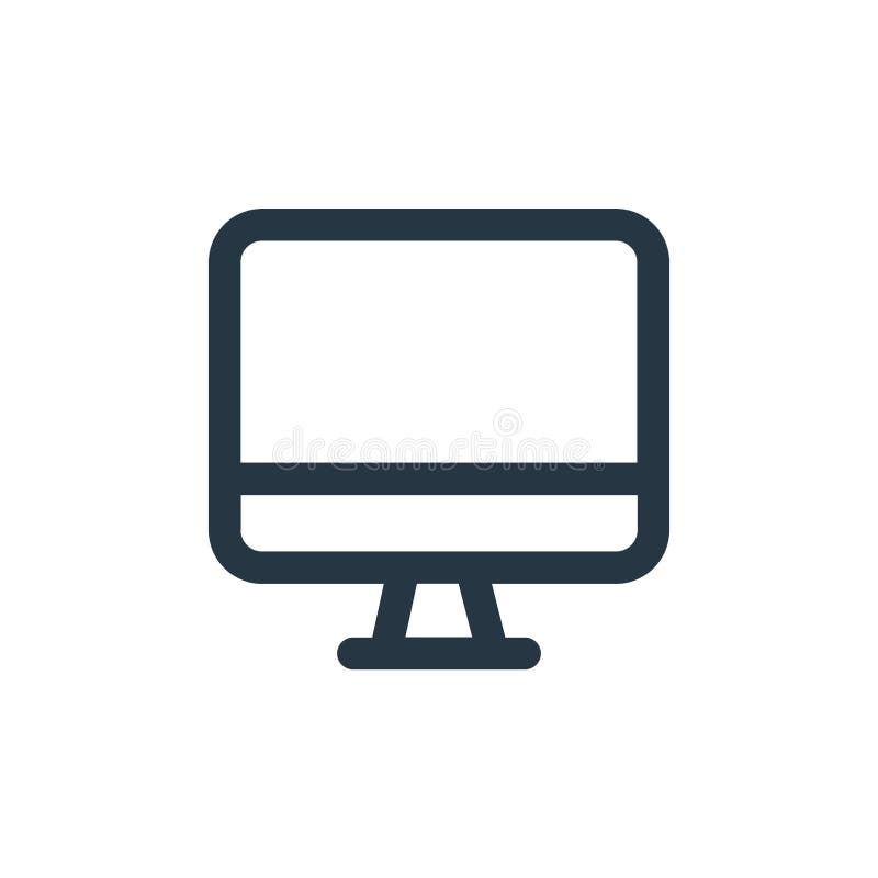 Desktop Computer Icon Vector from Interface Concept. Thin Line ...