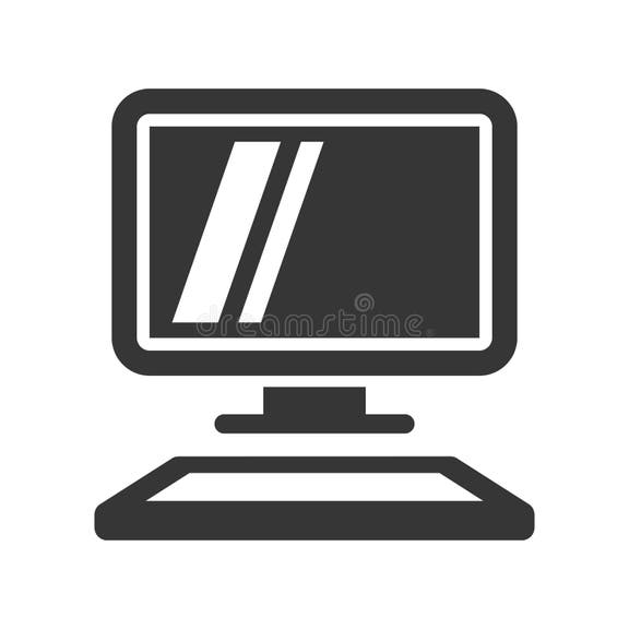 Desktop Computer Icon on White Background. Vector Stock Vector ...