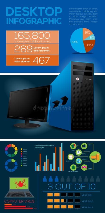 Desktop Computer Infographic Elements - Vector Stock Vector ...