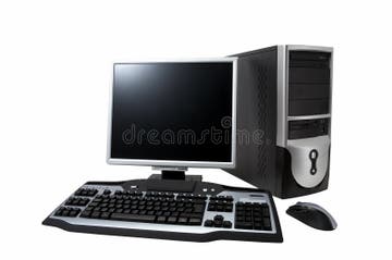 Desktop computer isolated stock image. Image of mouse - 2240001