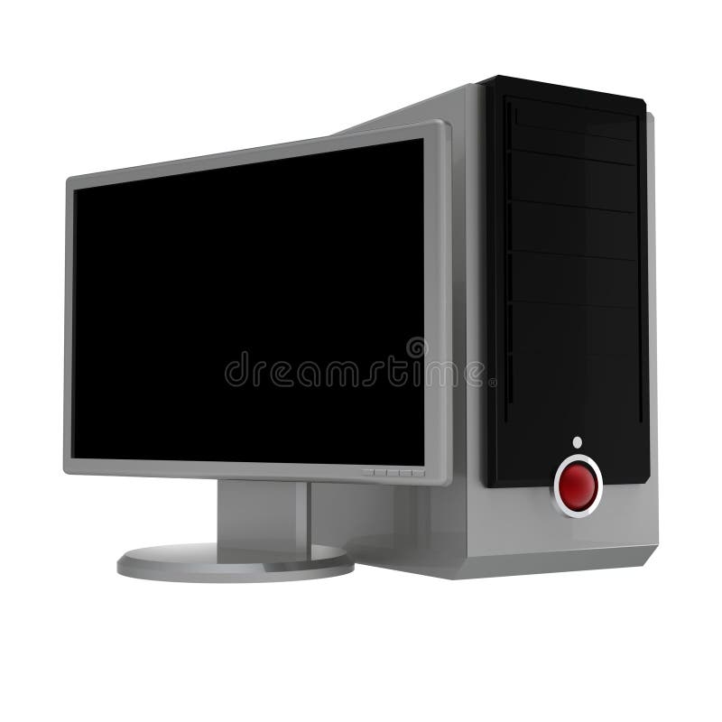 Desktop Computer Isolated stock illustration. Illustration of graphic ...