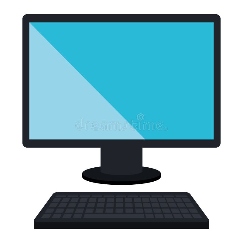 Desktop Computer Isolated Icon Stock Vector - Illustration of mobility ...