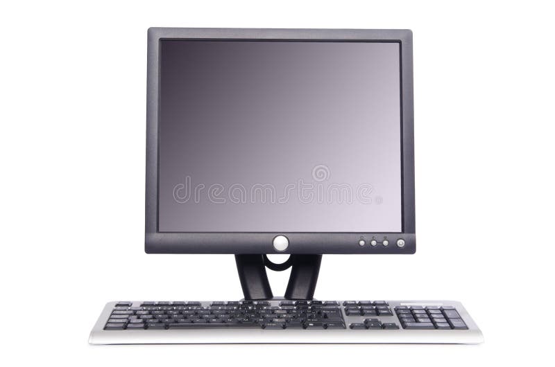 The Desktop Computer Isolated on White Stock Image - Image of single ...