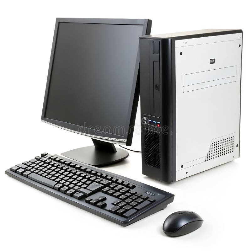 Desktop Computer Isolated on White Background Stock Illustration ...