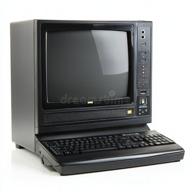 Desktop Computer Isolated on White Stock Image - Image of black ...