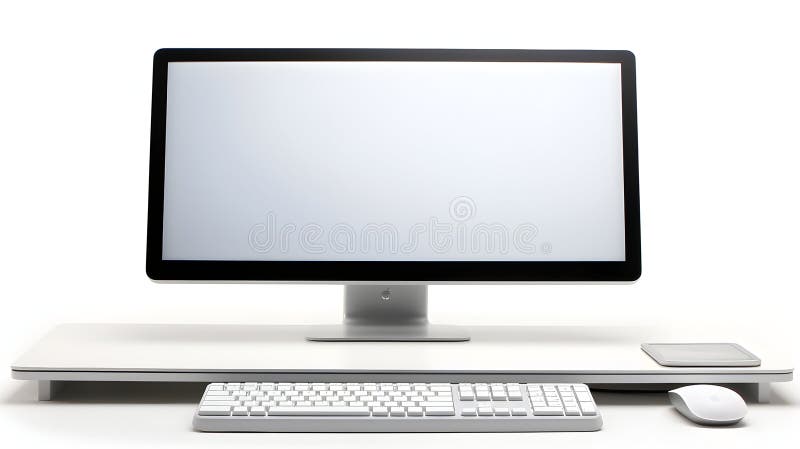 Desktop Computer and Keyboard a Clean and Organized Setting Stock ...