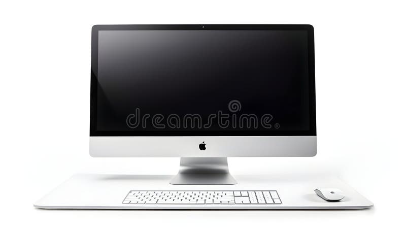 Desktop Computer and Keyboard a Clean and Organized Setting Stock ...