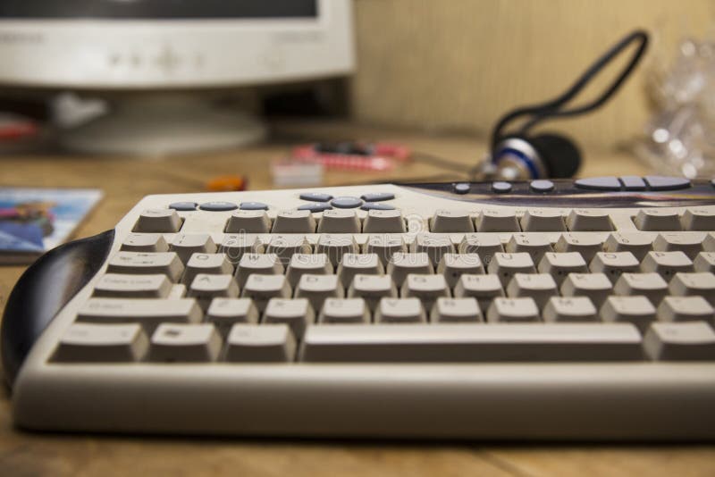 Desktop Computer with Keyboards and Other Accessories on the Desk in a ...