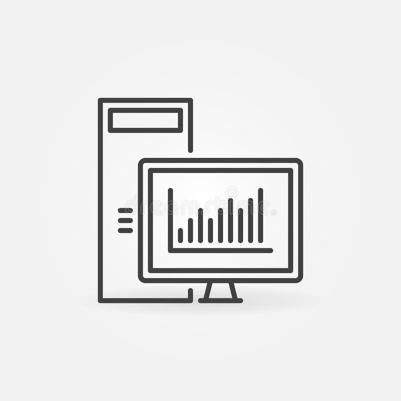 Desktop Computer with Line Graph Vector Concept Icon Stock Vector ...