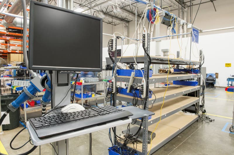 Desktop Computer in Manufacturing Stock Image - Image of communications ...