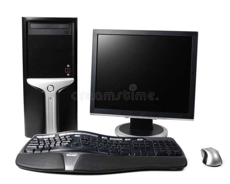 Computer desktop moderno immagine stock. Immagine di argento - 8391853