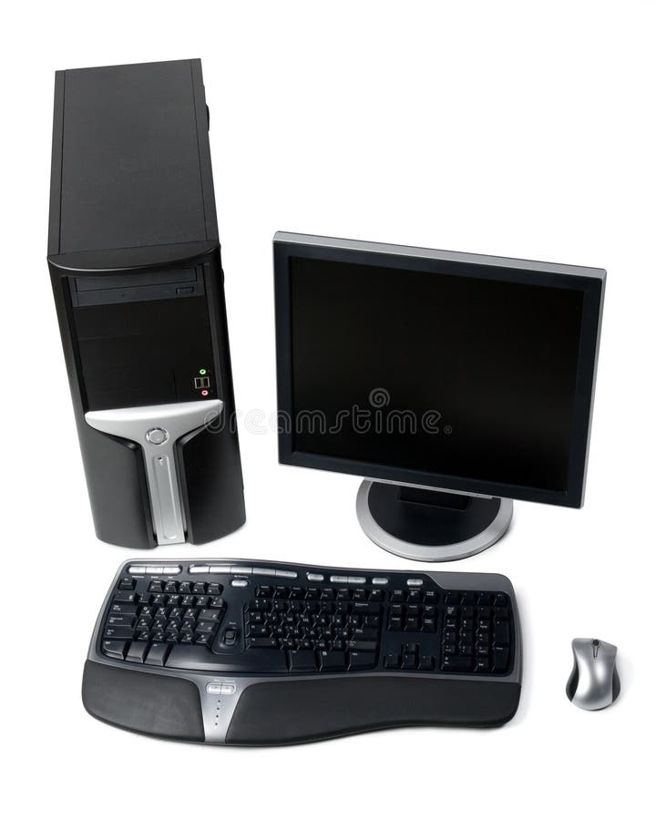 Desktop computer moderno immagine stock. Immagine di visualizzazione ...