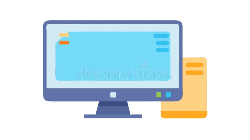 Desktop Computer Monitor, Display Screen and Digital Interface, Workstation, Vector Design ...