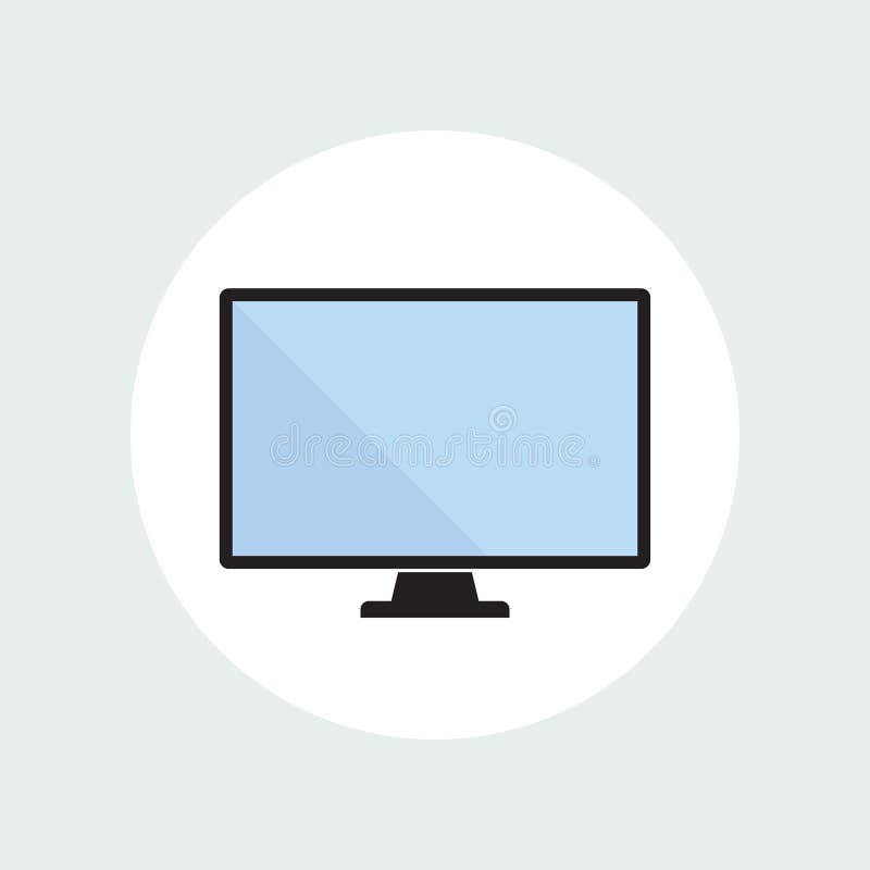 Computer Monitor Flat Icon stock vector. Illustration of glass - 170905070