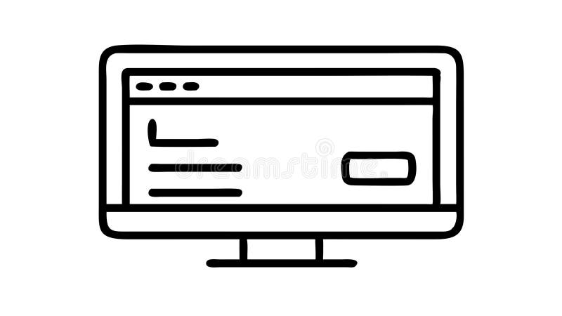 Desktop Computer Monitor Icon. Workstation Digital Display, Vector ...