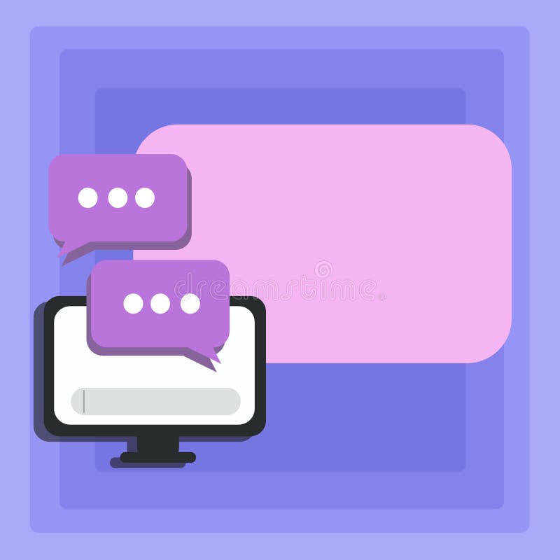 Desktop Computer Monitor Screen with Progress Bar Mounted on Stand. Two ...