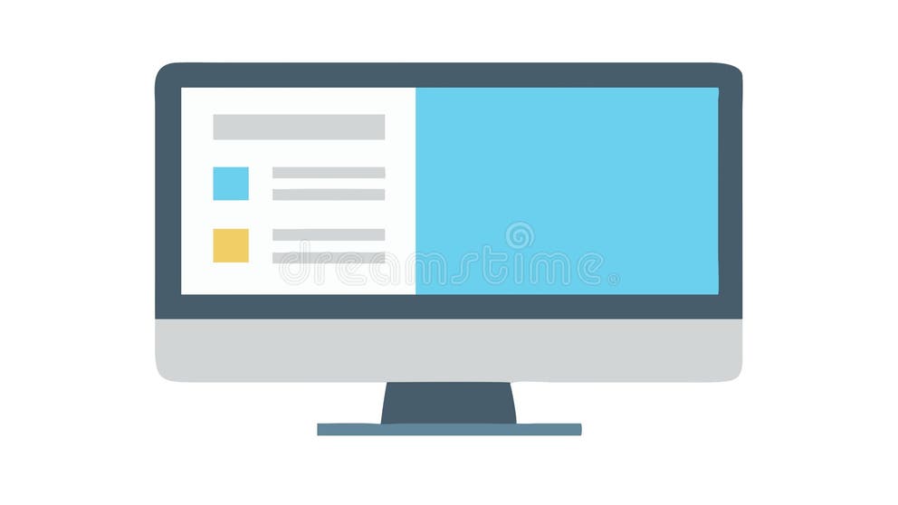 Desktop Computer Monitor with UI Icon, PC Workstation Web, Vector ...