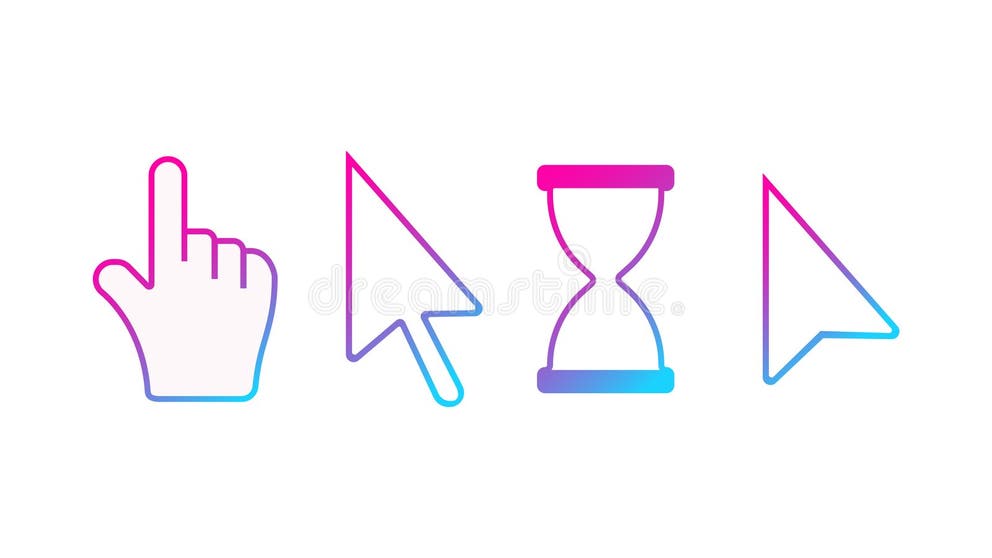 Desktop Computer Mouse Cursors. Laptop PC Pointer Icons. Stock Vector ...