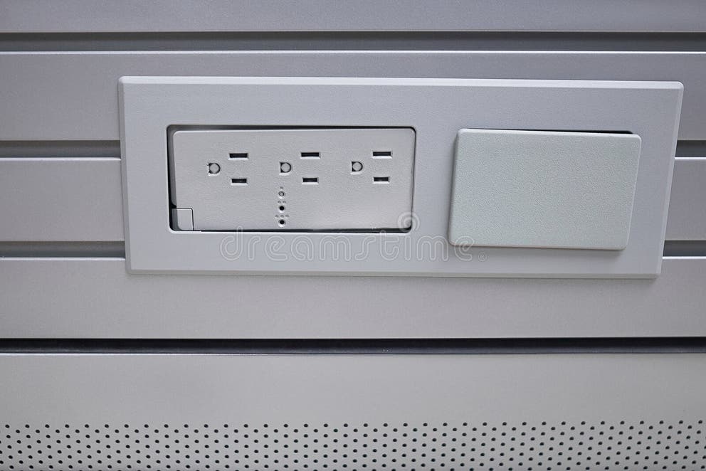 Desktop Computer Outlet Port 3 Plugs Stock Photo - Image of office ...