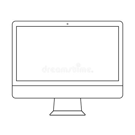 Desktop Computer Outline. Screen Desktop Computer Monitor Outline ...