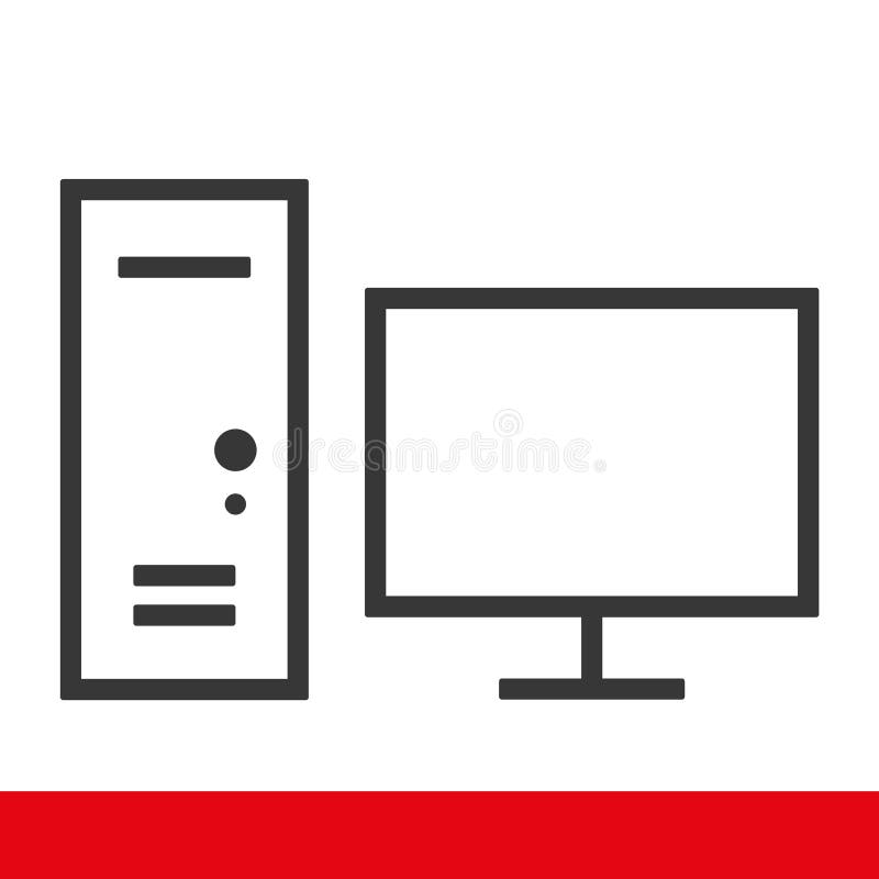 Desktop Computer Outline Vector Eps10. Computer Icon. the Computer Icon ...