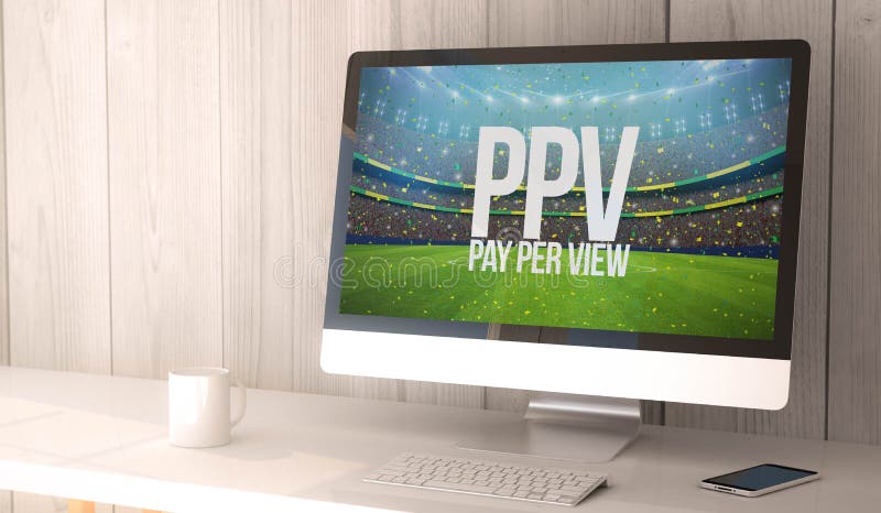 Desktop Computer Pay Per View Stock Photo - Image of subscription ...