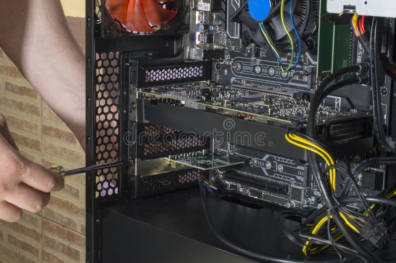 A desktop computer stock image. Image of service, board - 90970307