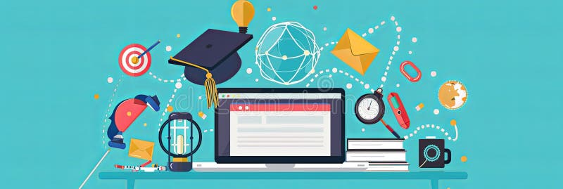 A Desktop Computer is Placed on a Desk in an EdTech Office, Symbolizing ...