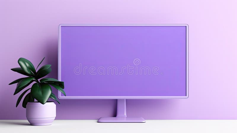 Desktop computer purple stock illustration. Illustration of speed ...