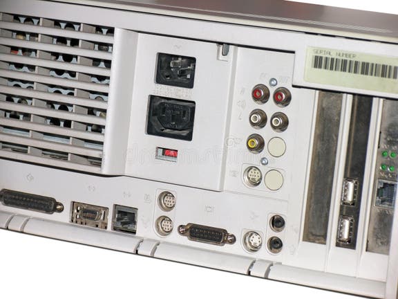 Desktop computer rear stock image. Image of card, isolated - 8949645