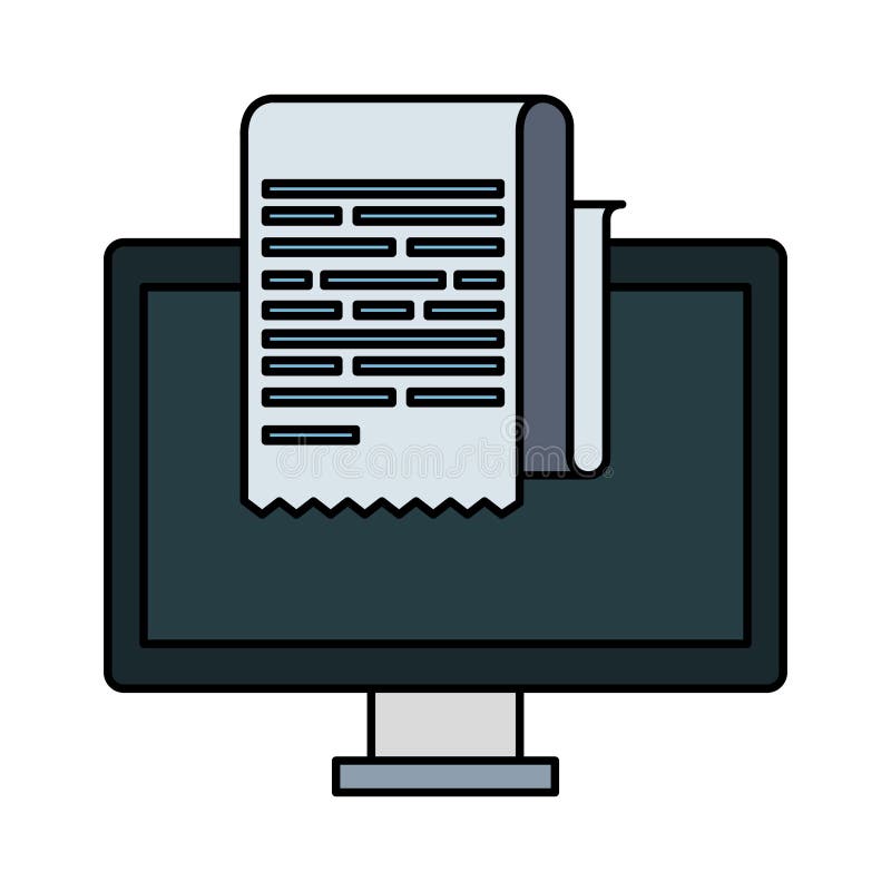 Desktop Computer with Receipt Stock Vector - Illustration of online ...