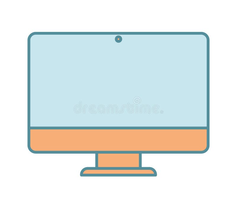 Desktop computer screen stock vector. Illustration of modern - 216644804