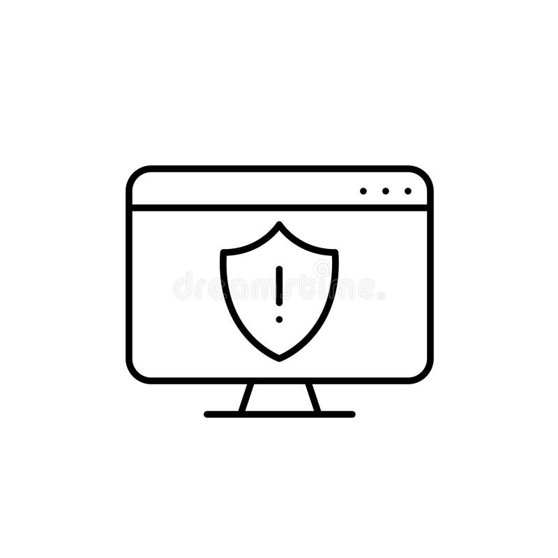 Desktop Computer with Security Alert on Screen. Digital Presence ...
