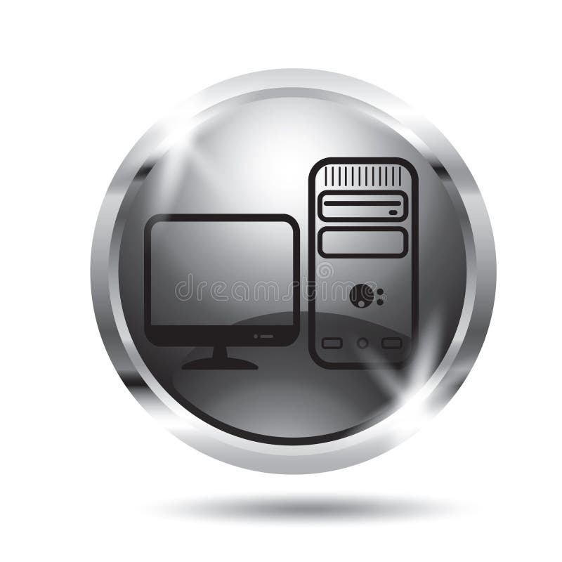 Desktop Computer and Computer Server. Vector Illustration Decorative ...