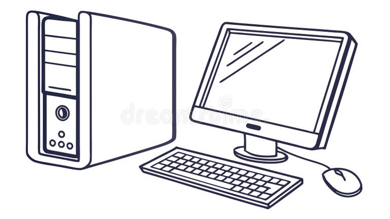 Desktop Computer Setup, Modern Computing Workstation, Vector Design Generative AI Stock Vector ...
