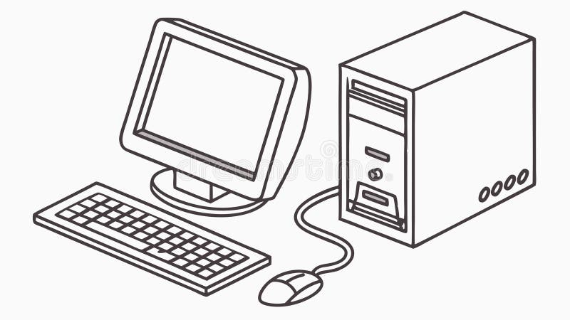 Desktop Computer Setup, Office Workstation, Digital Computing, Vector Design Generative AI Stock ...
