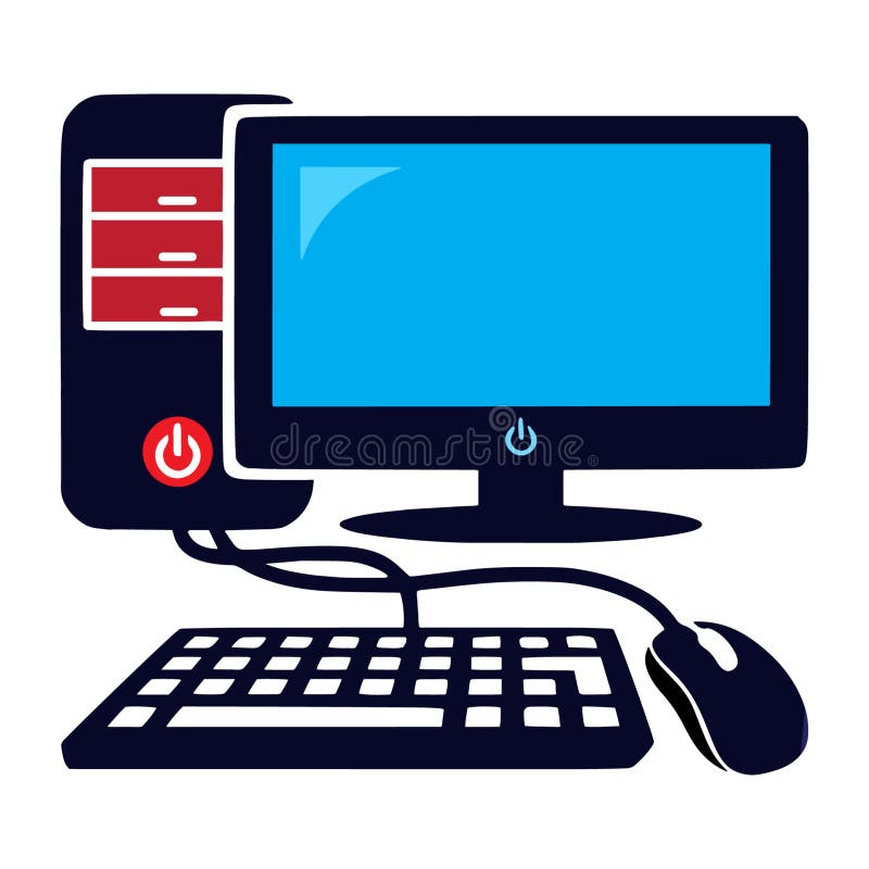 Desktop Computer Setup Stock Illustrations – 8,144 Desktop Computer ...