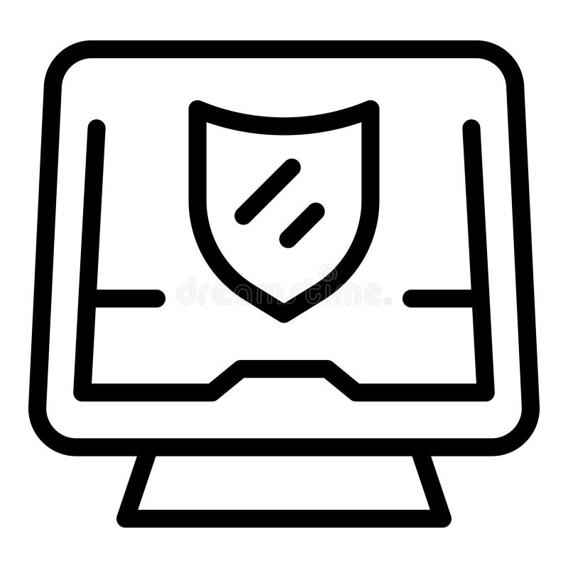 Desktop Computer with Shield Displaying Secured System Providing Online ...