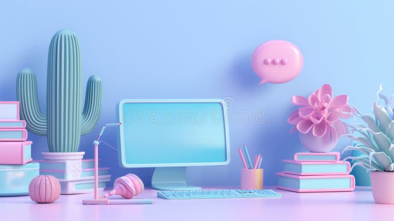 A Desktop Computer Sitting on Top of a Desk. Perfect for Technology ...