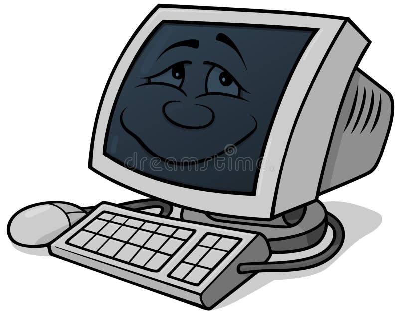 Desktop Computer with a Smile Stock Vector - Illustration of desktop ...