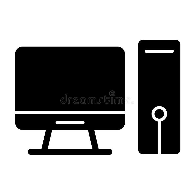 Desktop Computer Solid Icon. Personal Computer Vector Illustration ...