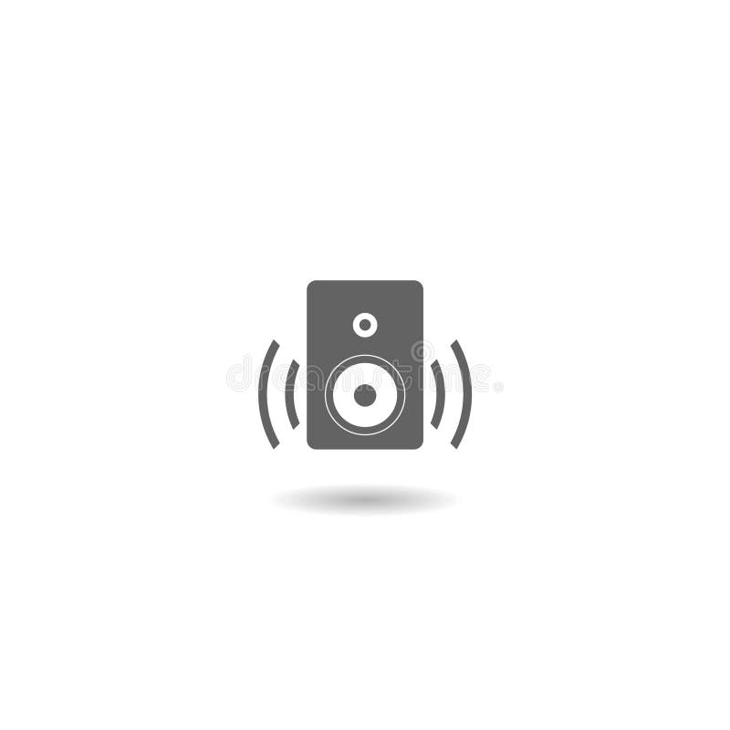 Desktop Computer Speaker Icon with Shadow Stock Vector - Illustration ...