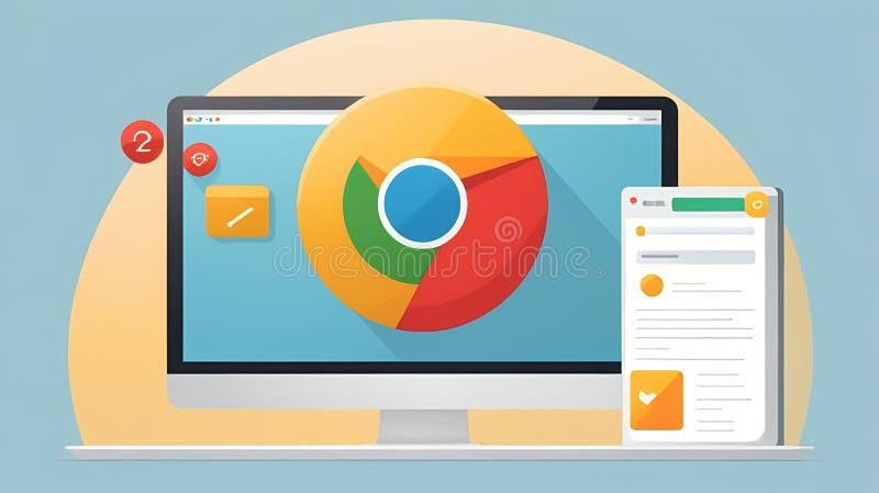 Desktop Computer and Tablet Showing Notifications and Email Stock ...