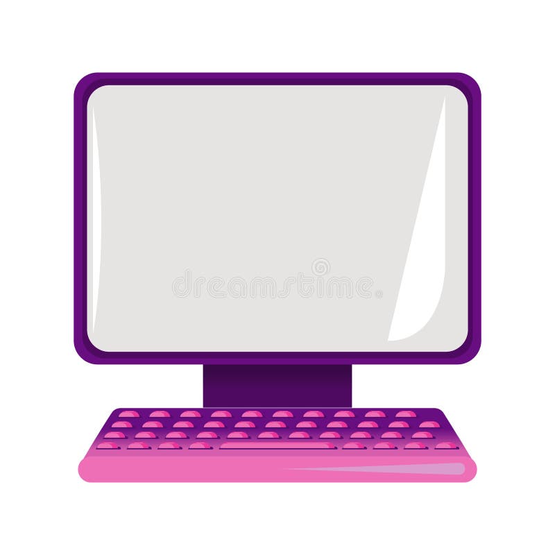 Desktop computer tech stock vector. Illustration of icon - 258932393