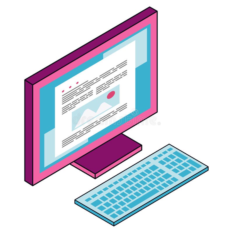 Desktop computer tech stock vector. Illustration of digital - 269547997