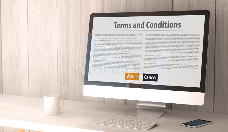 Desktop Computer Terms and Conditions Stock Illustration - Illustration ...